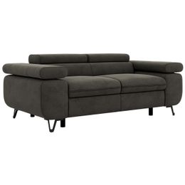 2-SITZER SOFA PETER - Dunkelgrau Velvet