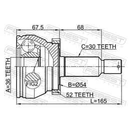 FEBEST Gelenksatz, Antriebswelle 1210cmata52 Vorderachse f&uuml;r HYUNDAI