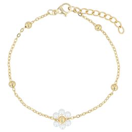 Adelia&acute;s Armband ADELIA&acute;S "Edelstahl Armband mit schimmernder Perle", gold, Armb&auml;nder, Damen, 17cm, Edelstahl, Armband, Perle, 17 cm + 3 cm, silberfarben