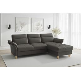 Sit & More Ecksofa SIT & MORE "Pamela L-Form, Leder, B: 218 und 230 cm", anthrazit, B:230cm H:90cm T:164cm, Sofas, Ecksofa