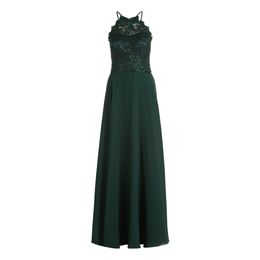 Abendkleid Vera Mont "Damen r&uuml;ckenfrei", Damen, Gr. 34, Normalgr&ouml;&szlig;en, schwarz moss, Obermaterial: 100% Polyester. Besatz: 100% Polyamid. Futter: 100% Polyester., festlich, Basic schmal, Neckholder, Kleider Abendkleid, Spitze