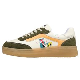 Sneaker DOGO "Monet Low-Top Sneaker Sylvester And Tweety Damen Sneaker", Damen, Gr. 36, Normalschaft, wei&szlig;, Lederimitat, Schuhe Sneaker, Handgefertigt