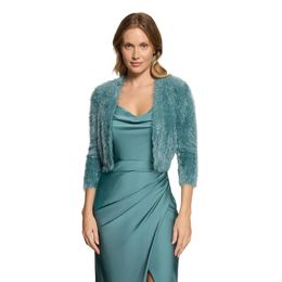 Strickjacke Vera Mont "Damen mit Struktur", Damen, Gr. L, blau (cloudy sky), Strick, Obermaterial: 70% Polyamid, 19% Viskose, 11% Polyester, figurumspielend normal, V-Ausschnitt, Strickjacken Strickjacke, Struktur