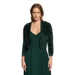 Strickjacke Vera Mont "Damen mit Struktur", Damen, Gr. L, gr&uuml;n (schwarz moss), Strick, Obermaterial: 70% Polyamid, 19% Viskose, 11% Polyester, figurumspielend normal, V-Ausschnitt, Strickjacken Strickjacke, Struktur