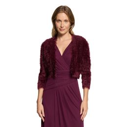 Strickjacke Vera Mont "Damen mit Struktur", Damen, Gr. L, lila (deep dahlia), Strick, Obermaterial: 70% Polyamid, 19% Viskose, 11% Polyester, figurumspielend normal, V-Ausschnitt, Strickjacken Strickjacke, Struktur