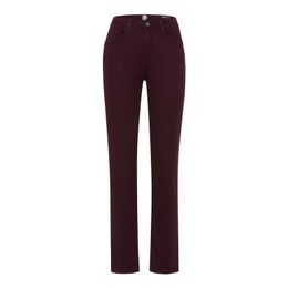 5-Pocket-Hose Brax "Style CAROLA", Damen, Gr. 36K (18), Kurzgr&ouml;&szlig;en, dunkelviolett, Web, 40% Lyocell, 28% Modal, 17% Baumwolle, 12% Elastomultiester, 3% Elasthan, Hosen 5-Pocket-Hose
