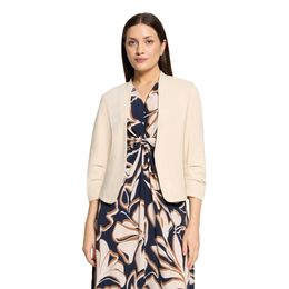 Jackenblazer Betty Barclay "Damen mit 3/4 Arm", Damen, Gr. 36, beige (grau), Samt, Obermaterial: 92% Polyester, 8% Elasthan, gerade normal, Blazer, Material