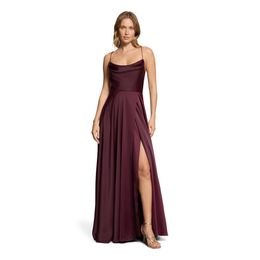 Abendkleid Vera Mont "Damen mit Wasserfallausschnitt", Damen, Gr. 32, Normalgr&ouml;&szlig;en, deep dahlia, Satin, Obermaterial: 97% Polyester, 3% Elasthan. Futter: 100% Polyester, figurumspielend lang, Wasserfallausschnitt, Kleider Abendkleid, Material