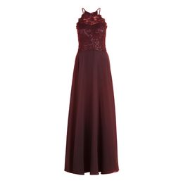 Abendkleid Vera Mont "Damen r&uuml;ckenfrei", Damen, Gr. 34, Normalgr&ouml;&szlig;en, deep dahlia, Obermaterial: 100% Polyester. Besatz: 100% Polyamid. Futter: 100% Polyester., festlich, Basic schmal, Neckholder, Kleider Abendkleid, Spitze