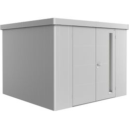Ger&auml;tehaus BioHort "Neo 3C Doppelt&uuml;r", silber (silber, metallic), Stahl, Ger&auml;teh&auml;user, stylisches Gartenhaus mit Flachdach