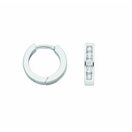 Adelia&acute;s Paar Creolen ADELIA&acute;S "11,8 mm ⌀ Creolen Ohrringe 925 Silber mit Zirkonia", silber, Ohrringe, Damen, Damen, Silber 925 (Sterlingsilber), Silberohrringe