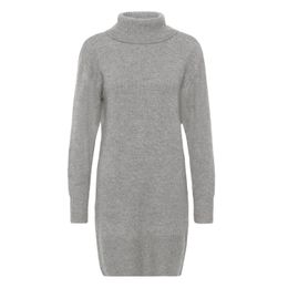 Midikleid Kaffe "Kleid KAmyra", Damen, Gr. L, N-Gr, light grau melange, Obermaterial: 54% Polyester Pol. recyc.. 36% Polyacryl PAN. 8% Wolle mw. 2% Elasthan EL., Kleider Midikleid
