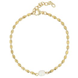 Adelia&acute;s Armband ADELIA&acute;S "Edelstahl Armband mit schimmernder S&uuml;&szlig;wasserperle", gold, Armb&auml;nder, Damen, 17cm, Edelstahl, Armband, Perle, 17 cm + 3 cm, silberfarben
