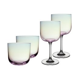Gl&auml;ser-Set "Wein- und Wassergl&auml;ser Like Glass 4er Set", pearl, B:2cm H:2cm, Glas, LIKE. BY VILLEROY & BOCH, Trinkgef&auml;&szlig;e, Handw&auml;sche wird empfohlen