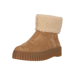 Stiefel Clarks "Torhill Turn Light Tan WLined", Damen, Gr. 41,5, beige (braun), Leder, Schuhe Stiefel, mit charakteristischer, gerippter Sohle
