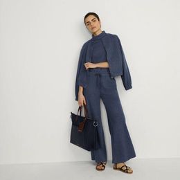 LANDS' END Softe Jerseyhose mit weitem Bein, Damen,  Blau, Baumwolle/Polyester/Baumwoll-Mischung, by Lands' End