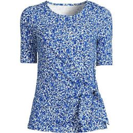 LANDS' END Baumwolle/Modal-Shirt mit Bindeschleife, Damen,  Wei&szlig;, Baumwolle Modal, by Lands' End