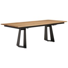 Venjakob Esstisch, Anthrazit, Wildeiche, Holz, Metall, Wildeiche, massiv, rechteckig, eckig, Wange, 100x75x220 cm, Goldenes M, Made in Germany, Dgm, DGM-Emissionslabel, in verschiedenen Gr&ouml;&szlig;en erh&auml;ltlich, Esszimmer, Tische, Esstische, Baumkantentische