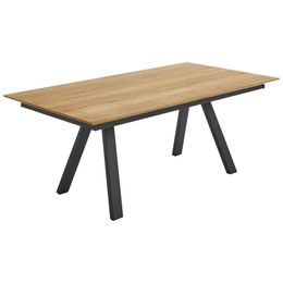 Venjakob Esstisch, Anthrazit, Eiche, Metall, Holzwerkstoff, rechteckig, eckig, 90x75x160-225 cm, Goldenes M, Made in Germany, Dgm, DGM-Emissionslabel, ausziehbar, in verschiedenen Gr&ouml;&szlig;en erh&auml;ltlich, Holzdekoren erh&auml;ltlich, Esszimmer, Tische, Esstische, Esstische ausziehbar