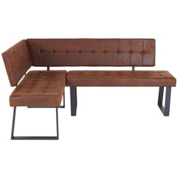 Livetastic Eckbank, Braun, Metall, Textil, 3-Sitzer, nur wie online abgebildet bestellbar, 134x185 cm, Esszimmer, B&auml;nke, Eckb&auml;nke