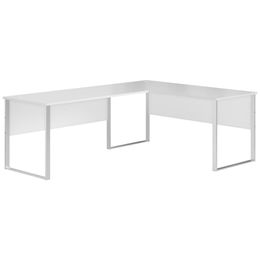Mid.you Eckschreibtisch, Wei&szlig;, Holzwerkstoff, rechteckig, U-Form, 170x77x223 cm, Kabeldurchlass, seitenverkehrt montierbar, Arbeitszimmer, Schreibtische, Eckschreibtische