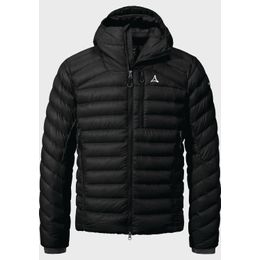 Sch&ouml;ffel Outdoorjacke SCH&Ouml;FFEL "Down Jacket Silvretta M", Herren, Gr. 56, schwarz (9990, schwarz), Oberstoff: 100% Nylon. Futter: 100% Nylon. ENTH&Auml;LT NICHTTEXTILE TEILE TIERISCHEN URSPRUNGS. F&uuml;llung: 100% Daune, regular fit, hoch geschlossener Ausschnitt, Jacken Outdoorjacke