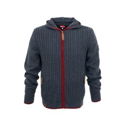 Strickjacke Almgwand "Strickjacke STEGERALM", Herren, Gr. 52, blau (denim), Obermaterial: 50% Baumwolle CO. 50% Polyacryl PAN., Strickjacken Strickjacke