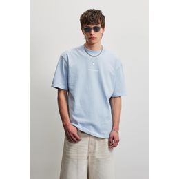 Rundhalsshirt Pegador "COLNE LOGO OVERSIZED TEE", Jungen, Gr. XL, washed ocean blau wei&szlig;, Single Jersey, Obermaterial: 100% Baumwolle, bedruckt, oversize normal, Rundhals, gerader Abschluss, Shirts Rundhalsshirt, Baumwolle, oversize