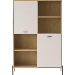 Regalelement Home Affaire "Fredericia, modernes Regal, Kommode in Kaschmir, Highboard, Standregal", wei&szlig; (eiche cremona toro, kaschmir), Regale, B/H/T: 105cm x 160cm x 40cm, 8 Stk. offene F&auml;cher, Holzwerkstoff, ausreichend Stauraum, offene & geschlossene F&auml;cher, 105 cm breit, B:105cm H:160cm T:40cm