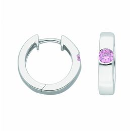 Adelia&acute;s Paar Creolen ADELIA&acute;S "15,7 mm ⌀ Creolen Ohrringe 925 Silber mit Zirkonia", silber, Ohrringe, Damen, Damen, Silber 925 (Sterlingsilber), Silberohrringe