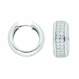 Adelia&acute;s Paar Creolen ADELIA&acute;S "19,2 mm ⌀ Creolen Ohrringe 925 Silber mit Zirkonia", silber, Ohrringe, Damen, Damen, Silber 925 (Sterlingsilber), Silberohrringe