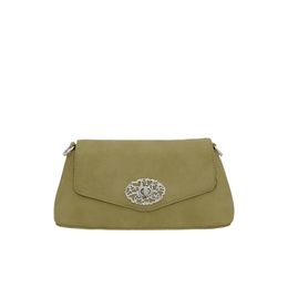 Handtasche LADY EDELWEISS "Handtasche 17200", Damen, Gr. S, gr&uuml;n (olive), Obermaterial: 50% Sonstiges Material (Ananasfaser) AM_PF . 50% Polyurethan PU., Taschen Handtasche