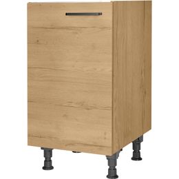 Sp&uuml;lenschrank Nobilia "MIAMI", Ausrichtung w&auml;hlbar, vormontiert, in den Breiten", front: eiche sierra nachbildung korpus: eiche sierra nachbildung, B:45cm H:87cm T:58,3cm, Schr&auml;nke, Sp&uuml;lenschrank, 45 und 60 cm, mit h&ouml;henverstellbaren Sockelf&uuml;&szlig;en