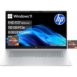 HP Notebook "OmniBook 3 17-dp0256ngx", silber (glacier silber), 8 GB RAM 512 GB SSD, Ryzen 5, Windows 11 Home, Notebooks