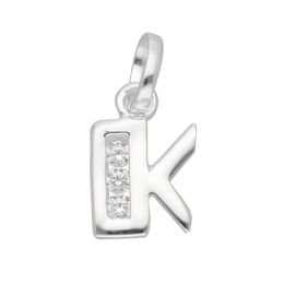Adelia&acute;s Namenskette ADELIA&acute;S "Halskette - Namenskette mit Buchstabenanh&auml;nger K mit Zirkonia", silber, Halsketten, Damen, Silber 925 (Sterlingsilber), Schmuckset mit bis 45 cm stufenlos verstellbarer 925 Silber Halskette
