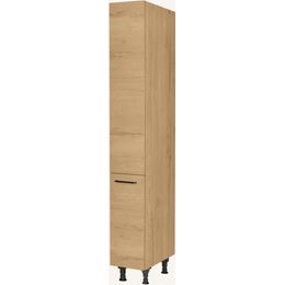 Apothekerschrank Nobilia "MIAMI", mit 5 Einh&auml;ngek&ouml;rben, Breite 30 cm, H&ouml;he 216,6 cm", braun (front: eiche sierra nachbildung korpus: eiche sierra nachbildung), B:30cm H:216,6cm T:58,3cm, Schr&auml;nke, Apothekerschrank, vormontiert, Ein- und Auszugsd&auml;mpfung SoftStoppPro