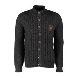 Strickjacke OS-Trachten "Strickjacke MAIERHOFEN", Herren, Gr. 58, grau (anthrazit), Obermaterial: 70% Polyacryl PAN. 30% Wolle WO., Strickjacken Strickjacke