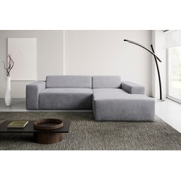 Ecksofa WERK2 "Zeus-L modern & zeitlos, Breite 253 cm, bequemes Sofa", grau (hellgrau), B:253cm H:70cm T:188cm, 92% Polyester, 8% Nylon, Sofas, Ecksofa, moderne Optik mit abgerundeten Kanten