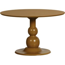 Esstisch Woood "Blanco Massiv Mangoholz mit Balusterstandfu&szlig;, H 75 x B 120 x T 120 cm", gelb, honiggelb, gelb, B:120cm H:75cm T:120cm, Tische, Esstisch, Tragkraft 60 kg, Blanklack-Schutzlackierung, einfach zu montierbar