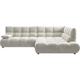 Ecksofa Home Affaire "Cozy Bubble, mit klappbarer Armlehne, Breite 289 cm", beige (nature), B:289cm H:85cm T:215cm, 100% Polyester, Sofas, Ecksofa, mit eleganter Steppung, Rundumbezug & weicher Polsterung