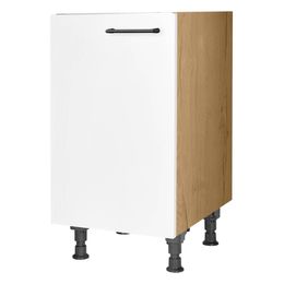 Sp&uuml;lenschrank Nobilia "MIAMI", Ausrichtung w&auml;hlbar, vormontiert, in den Breiten", front: alpinwei&szlig;, korpus: eiche sierra, B:45cm H:87cm T:58,3cm, Schr&auml;nke, Sp&uuml;lenschrank, 45 und 60 cm, mit h&ouml;henverstellbaren Sockelf&uuml;&szlig;en
