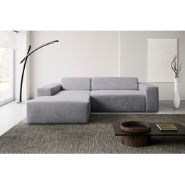 Ecksofa WERK2 "Zeus-L modern & zeitlos, Breite 253 cm, bequemes Sofa", grau (hellgrau), B:253cm H:70cm T:188cm, 92% Polyester, 8% Nylon, Sofas, Ecksofa, moderne Optik mit abgerundeten Kanten