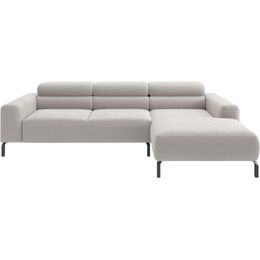 Ecksofa Home Affaire "Ecksofa, L-Form, incl. Kopfteilverstellung, Breite 258 cm", beige (wei&szlig;), B:258cm H:71cm T:183cm, 95% Polyester, 5% Nylon, Sofas, Ecksofa, wahlweise elektrische Sitztiefenverstellung