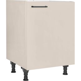 Sp&uuml;lenschrank Nobilia "MIAMI", Ausrichtung w&auml;hlbar, vormontiert, in den Breiten", front: sand korpus: sand, B:60cm H:87cm T:58,3cm, Schr&auml;nke, Sp&uuml;lenschrank, 45 und 60 cm, mit h&ouml;henverstellbaren Sockelf&uuml;&szlig;en