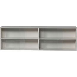 Aufsatzschrank Woood "Klink Oberteil mit FSC Massivkiefer, nur Oberteil B200 x T46 x H60 cm", grau, B:200cm H:60cm T:35cm, FSC-zertifizierter Holzwerkstoff, Schr&auml;nke, Tragkraft 10 kg pro Einlegeboden, wasserbasierter Schutzlack