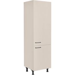 K&uuml;hlumbauschrank Nobilia "MIAMI", mit zwei T&uuml;ren und zus&auml;tzlichem Einlegeboden", front: sand korpus: sand, B:60cm H:216,6cm T:58,3cm, Schr&auml;nke, vormontiert, Ausrichtung w&auml;hlbar, Breite/H&ouml;he: 60/216,6 cm