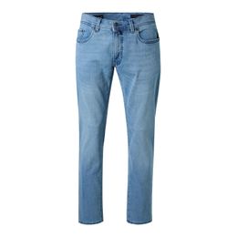 Regular-fit-Jeans Pierre Cardin "Lyon", Herren, Gr. 40-32, L&auml;nge 32, light blau used buffies, Obermaterial: 84% Baumwolle CO. 14% Polyester PES. 2% Elasthan EL., regular fit, Jeans, mit Dornschlaufe f&uuml;r die G&uuml;rtelschnalle