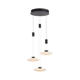Pendelleuchte Paul Neuhaus "LAUTADA", schwarz, Leuchten, 3, 1 Stk., Pendelleuchte, LED, dimmbar, Simply Dim, Memory, nach Trennung vom Netz, B:35cm L:35cm