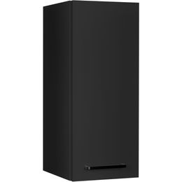 H&auml;ngeschrank Nobilia "MIAMI", Ausrichtung w&auml;hlbar, vormontiert", front: schwarz supermatt korpus: schwarz, B:30cm H:72cm T:37,2cm, Schr&auml;nke, H&auml;ngeschrank, in drei Breiten: 30, 45 und 60 cm, mit Soft-Close-Funktion