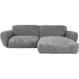 Ecksofa Trendmanufaktur "Be Chilled, modernes Lounge-Design mit stilvoller Kedernaht", betongrau, B:280cm H:85cm T:180cm, 88% Polyester, 12% Polyamid, Sofas, Ecksofa, mit softem Sitzkomfort, in hochwertigem Cord mit weicher Haptik